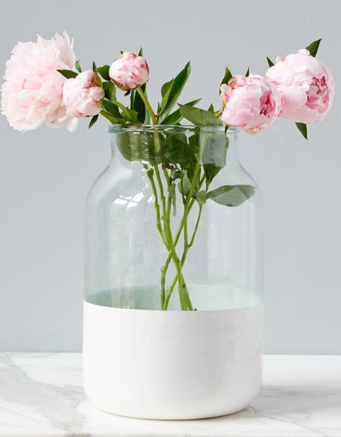 ETU Large Glass/White Container – Al's Flowers and Gifts